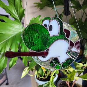 Yoshi Stained Glass Suncatcher | Handmade Nintendo Inspired Window Art ...