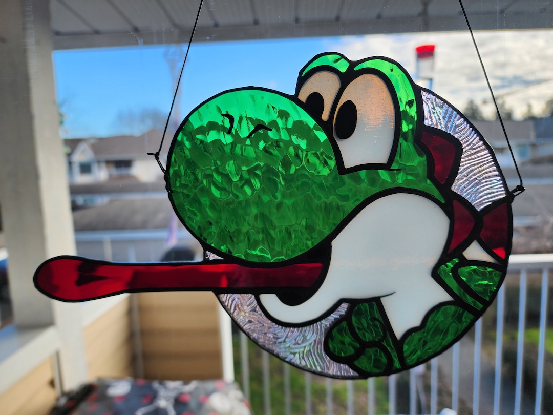 Super Mario Bros YOSHI Stained Glass Suncatcher - Etsy