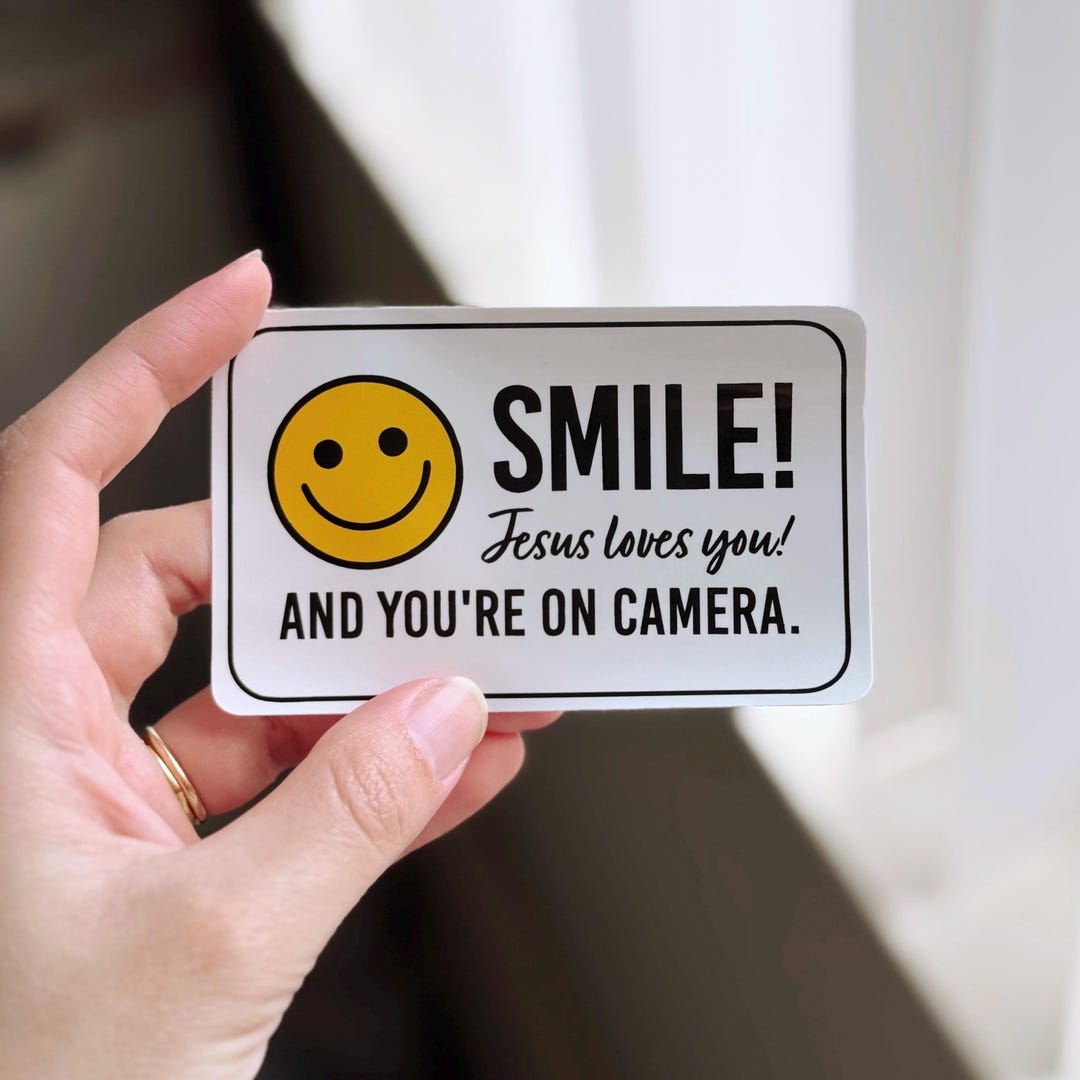 Christian Sticker for Notebook Religious Decal Yellow Smiley Jesus Love ...