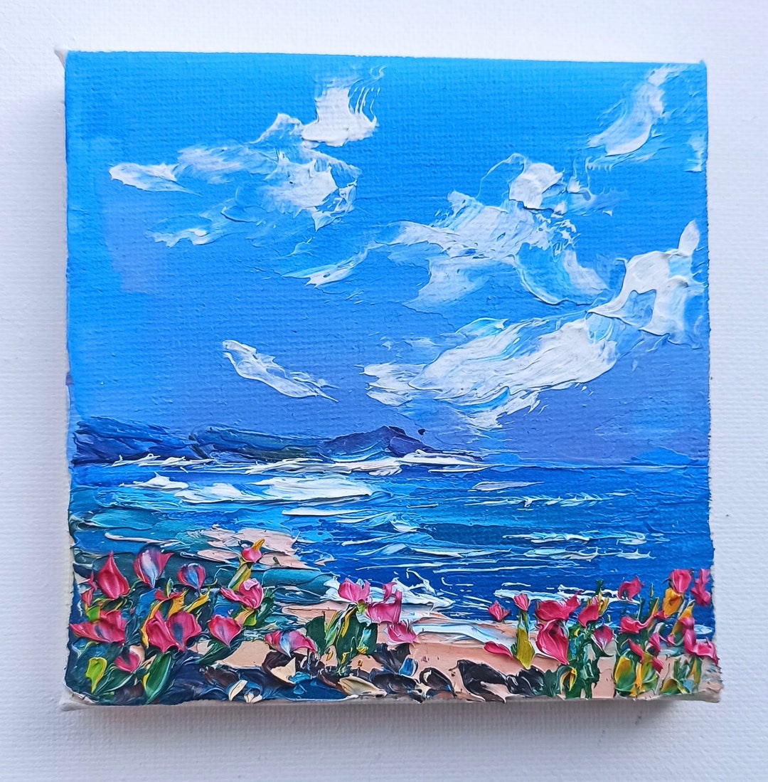 Mini Painting Original Small Oil Painting on Canvas Sea - Etsy