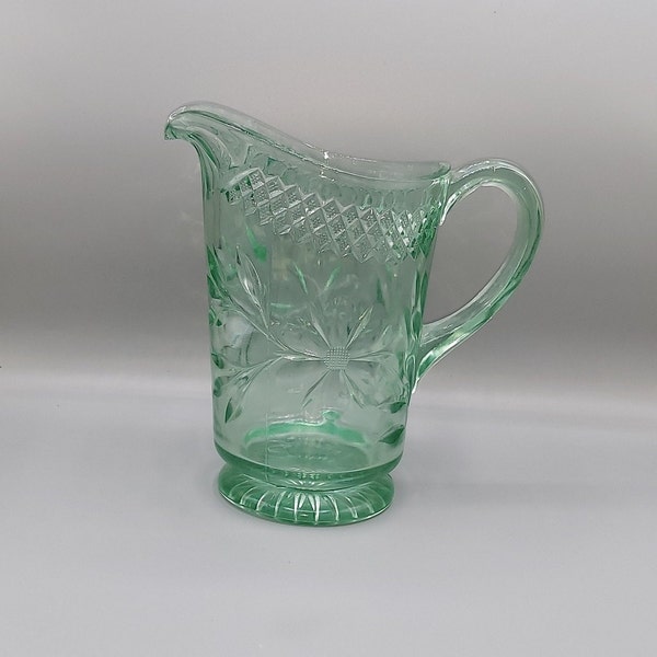 Green Depression Glass Pitcher - Etsy