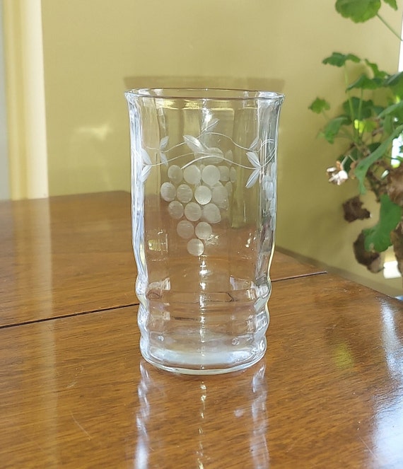Grape Depression Glass Tumbler - Etsy