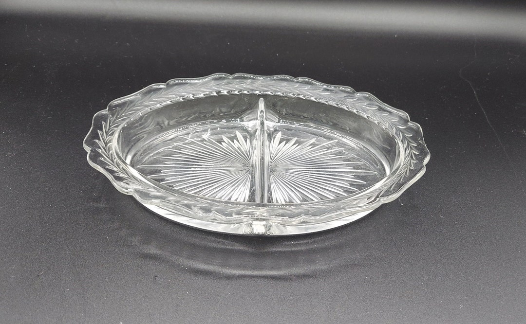 LAST CHANCE Sunburst Depression Glass Relish Dish - Etsy