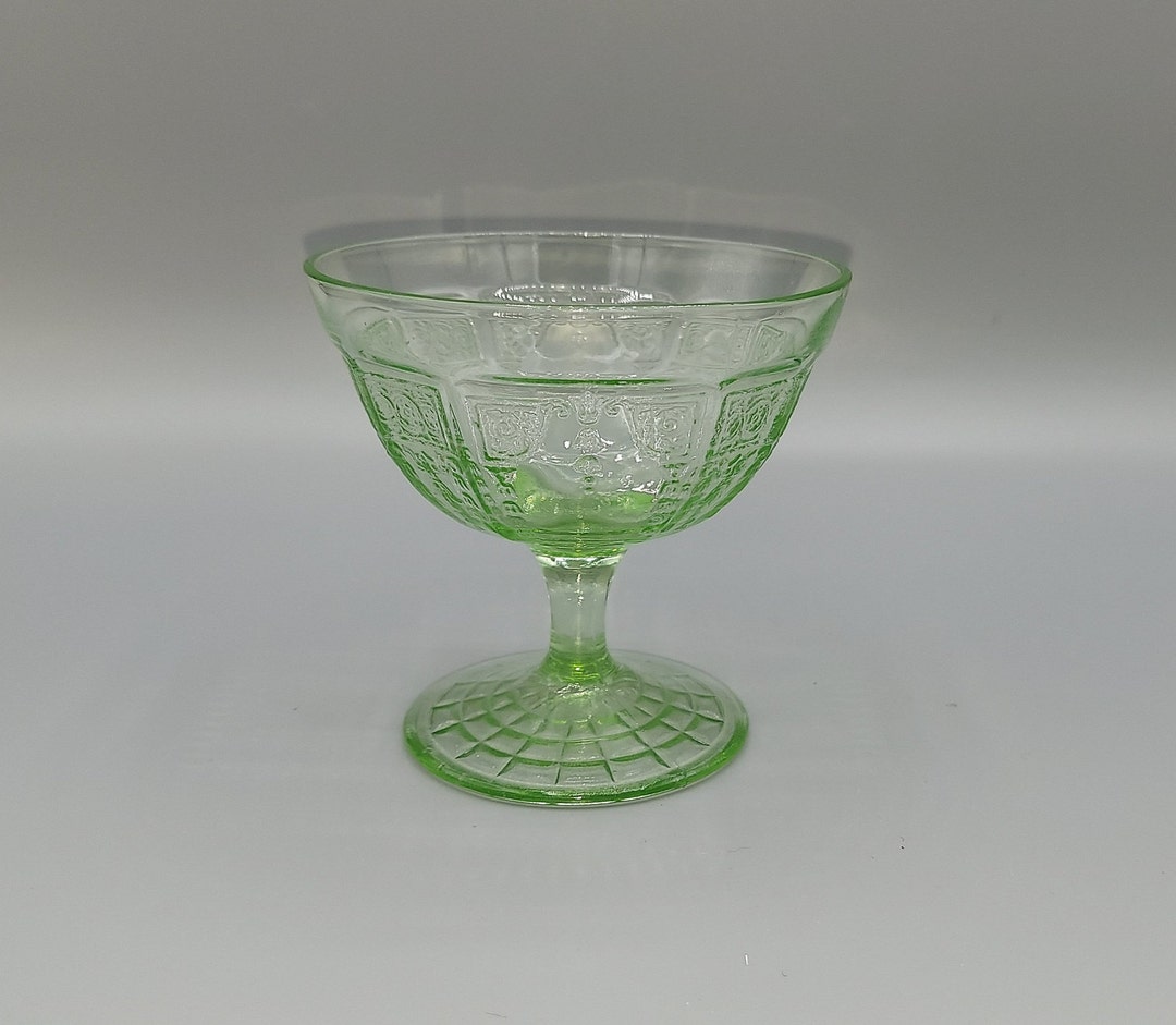Green Princess Depression Glass Sherbet - Etsy