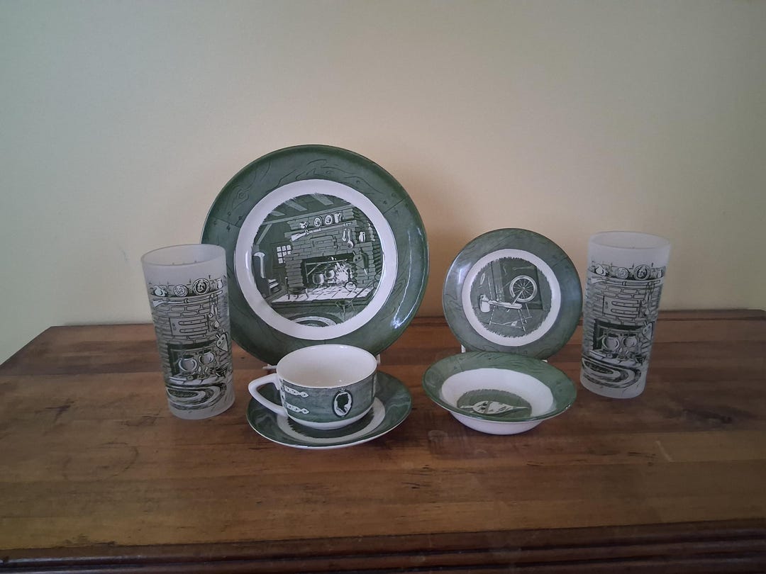 Set of Seven Colonial Homestead Dishes - Etsy