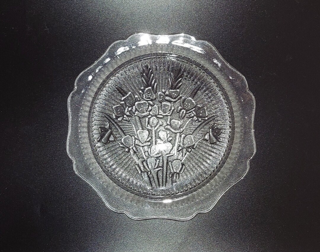 Iris Depression Glass Plate - Etsy