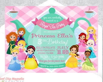 Princess tea party invitation | Etsy
