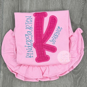 Girls Personalized Kindergarten Ruffle Back to School Shirt, Custom ...