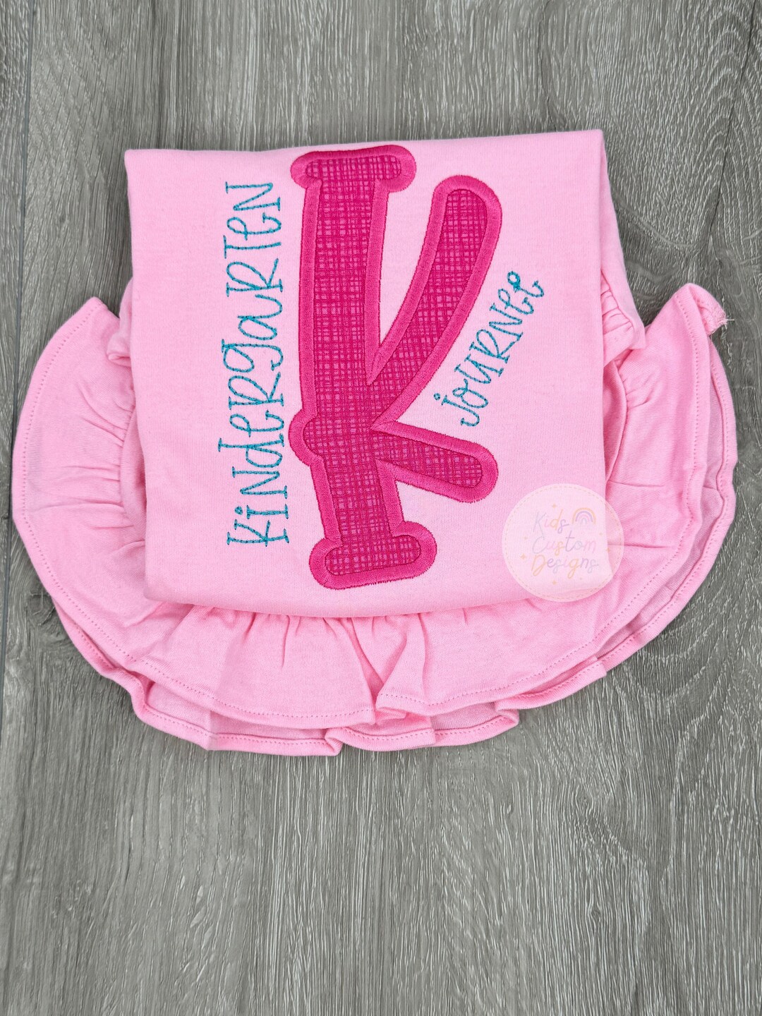 Girls Personalized Kindergarten Ruffle Back to School Shirt, Custom ...