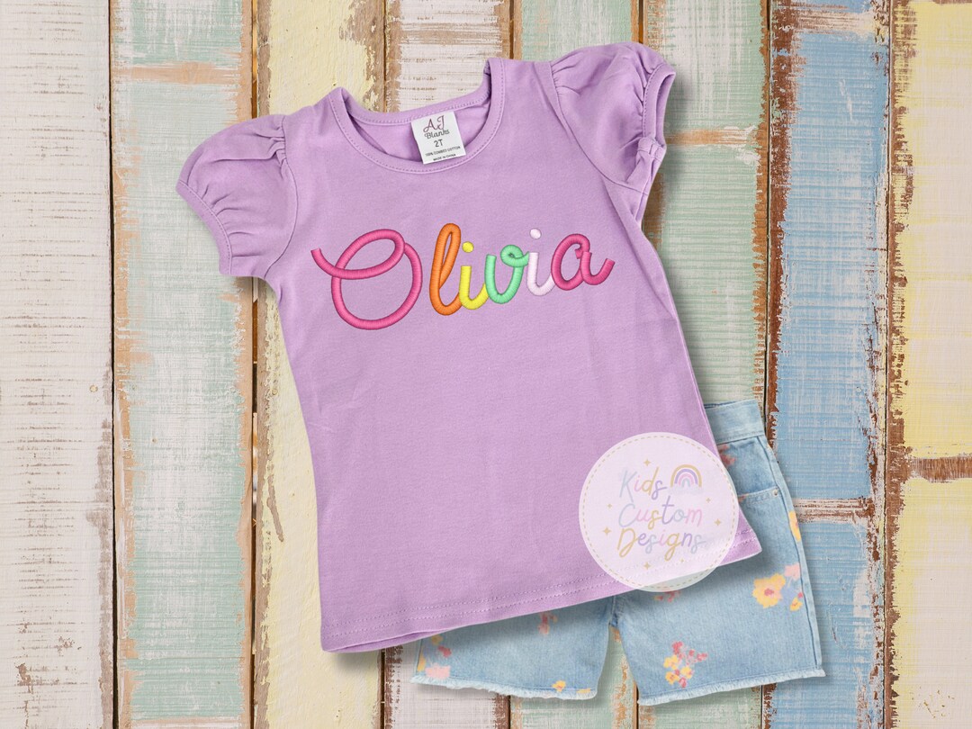 Girls Personalized Shirt, Girls Name Shirt, Personalized Kids Shirt ...