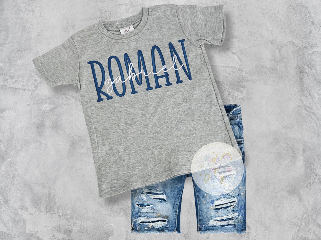 Boys Personalized Shirt, Custom Name Shirt, Embroidered Name Tee - Etsy