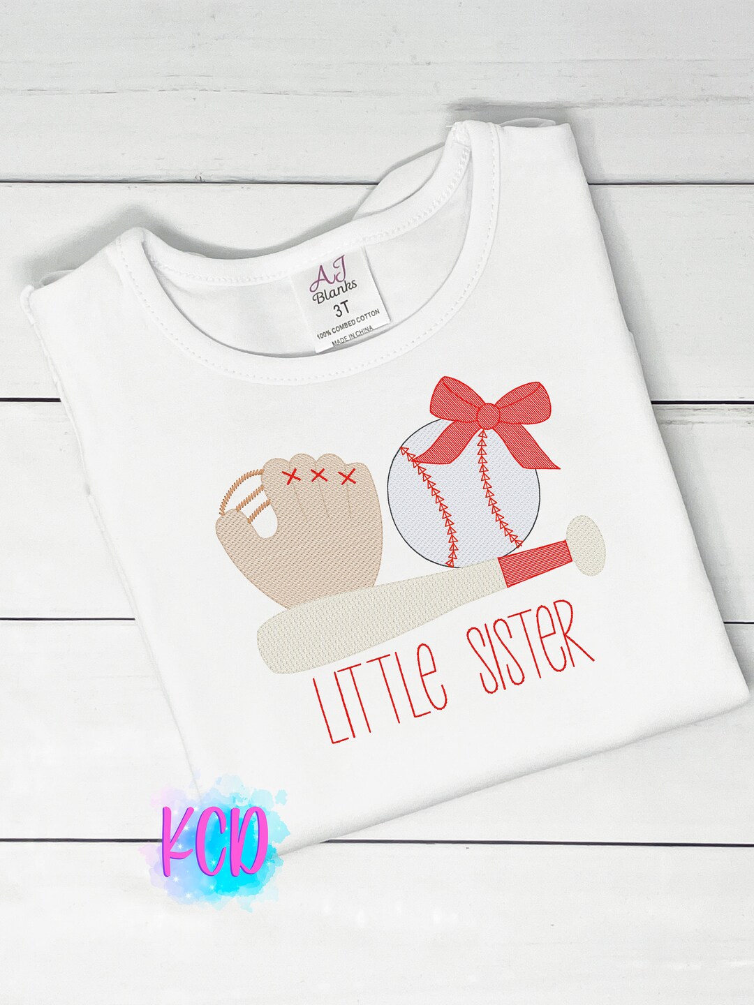 Little Sister Baseball Shirt, Embroidered Girl Baseball Shirt, Sister ...