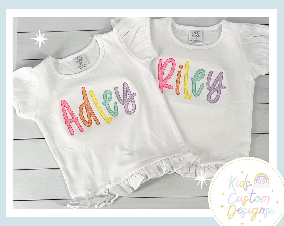 Girls Personalized Shirt, Girls Name Shirt, Personalized Kids Shirt - Etsy