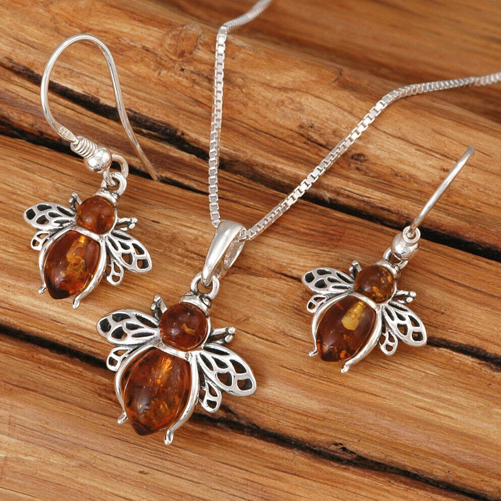 Sterling Silver Bee Pendant/ Chain Beautiful Rich Genuine - Etsy UK