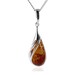 Sterling Silver Baltic Amber Pear Drop Pendant and Chain, Beautiful ...