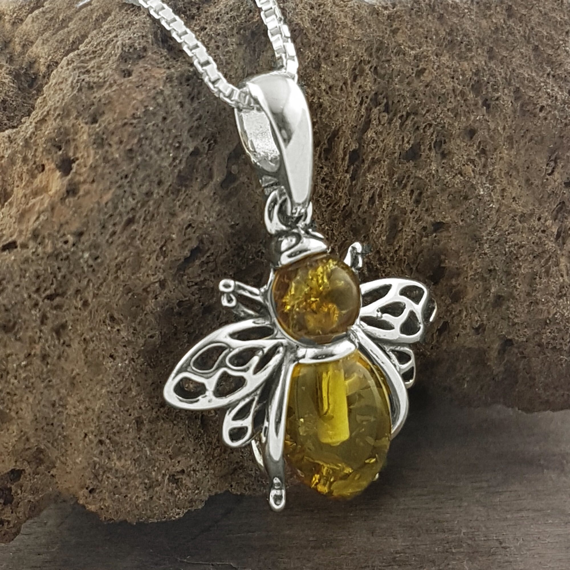 Sterling Silver Bee Pendant/ Chain Beautiful Rich Genuine - Etsy UK