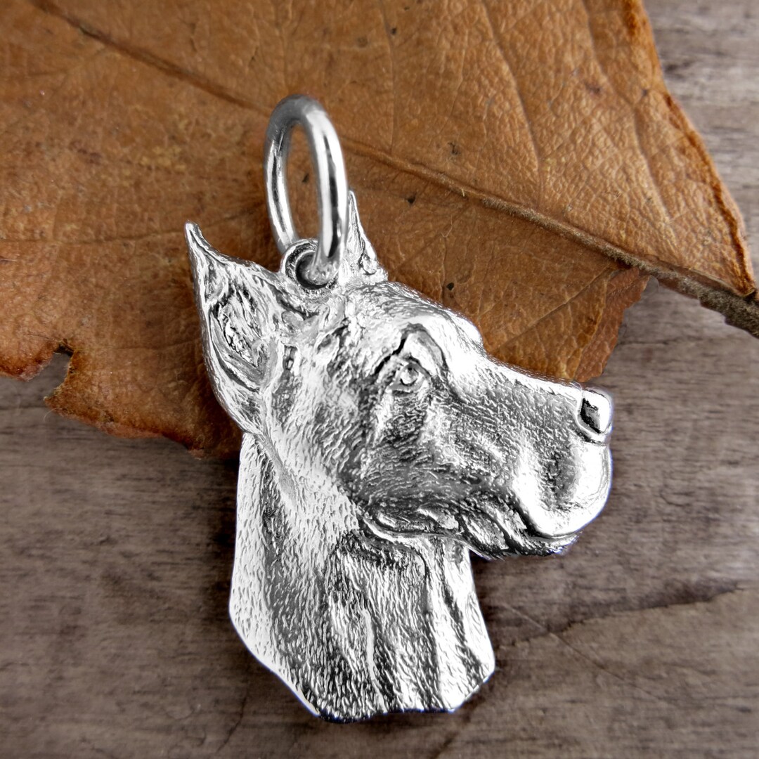 Sterling Silver GREAT DANE DOG Pendant/charm, Handmade Silver Great ...
