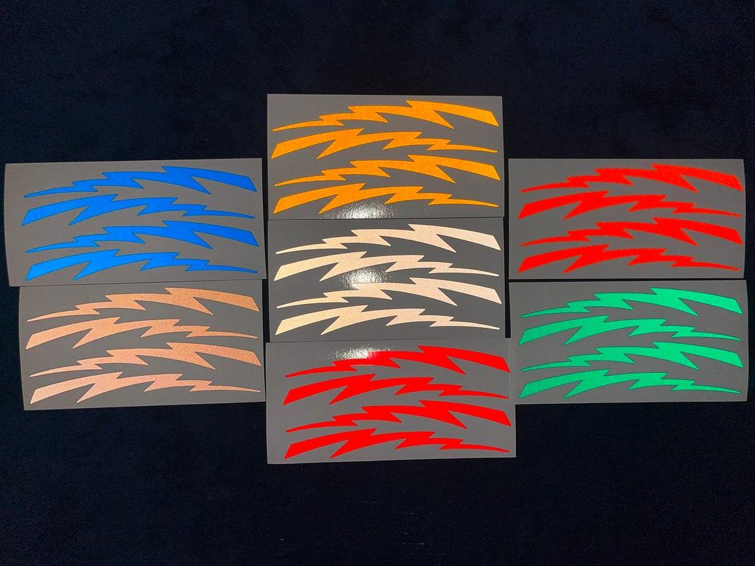 Veloviz Reflective LIGHTNING BOLT Wheel Rim Strip Die-cut Vinyl Cargo ...