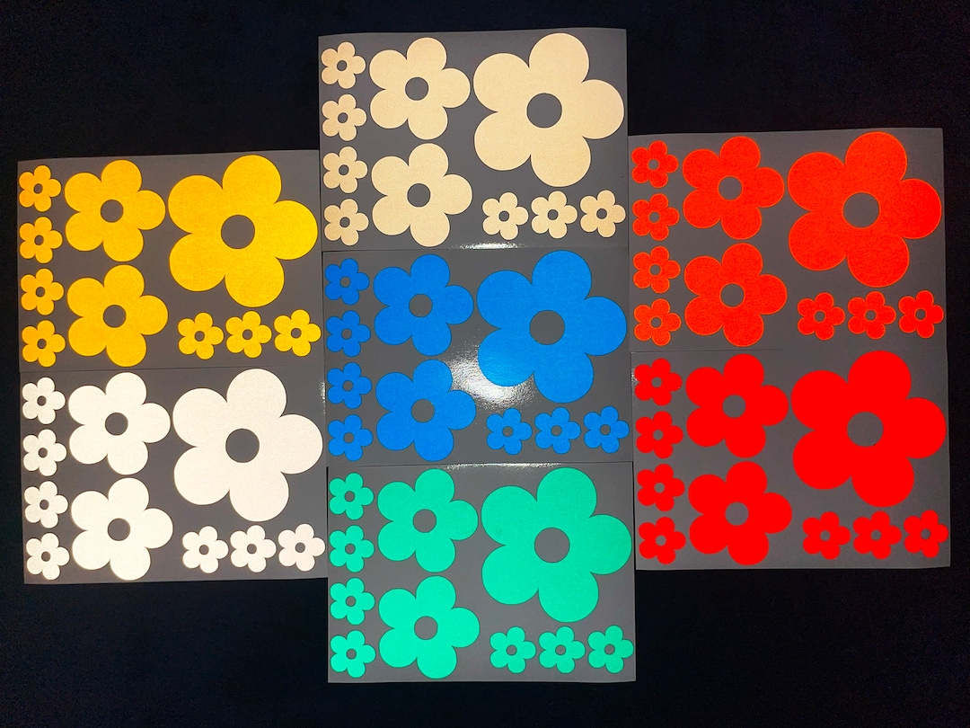 Veloviz Reflective Flower (assorted) Die-cut Vinyl Cargo Bike Stickers ...