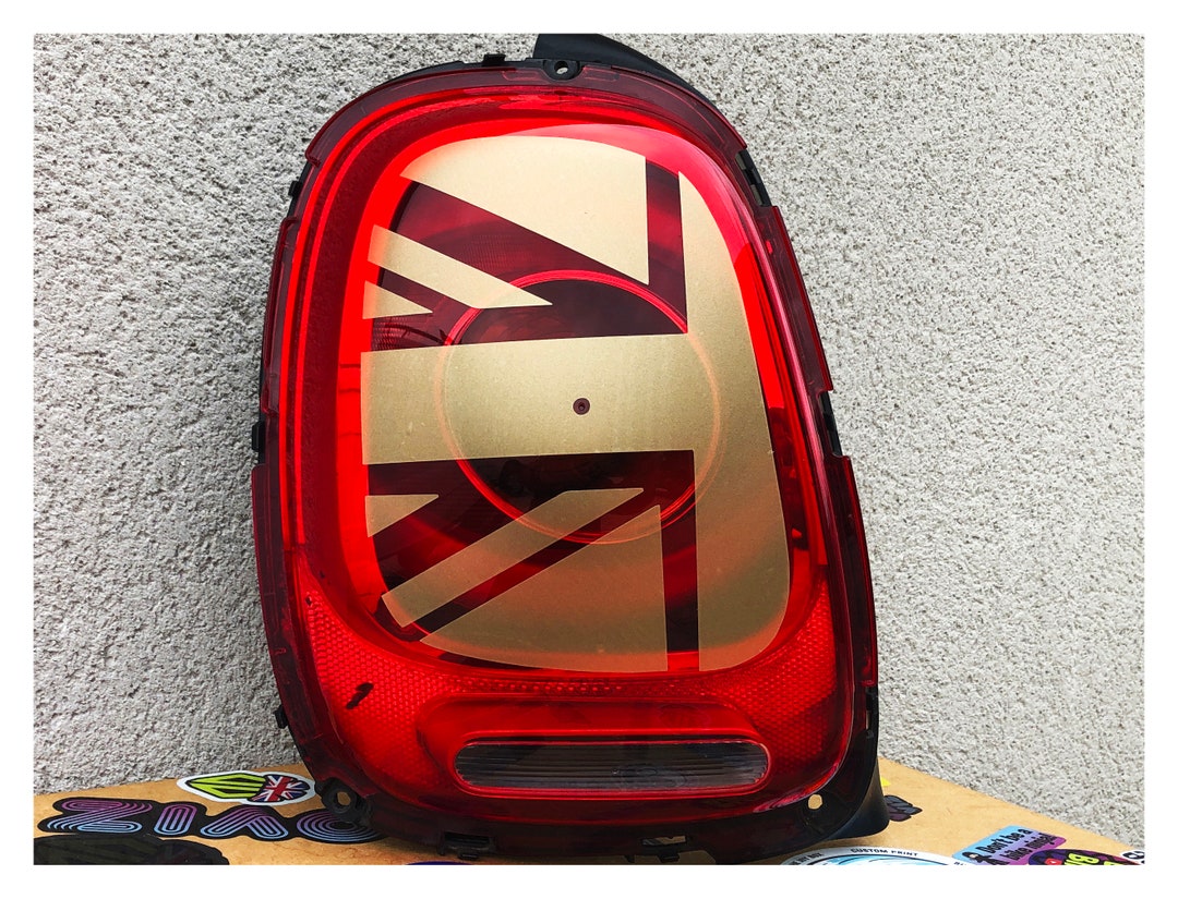 GOLD ETCHED Union Jack Rear Tail Light Cooper Stickers Decals for MINI ...