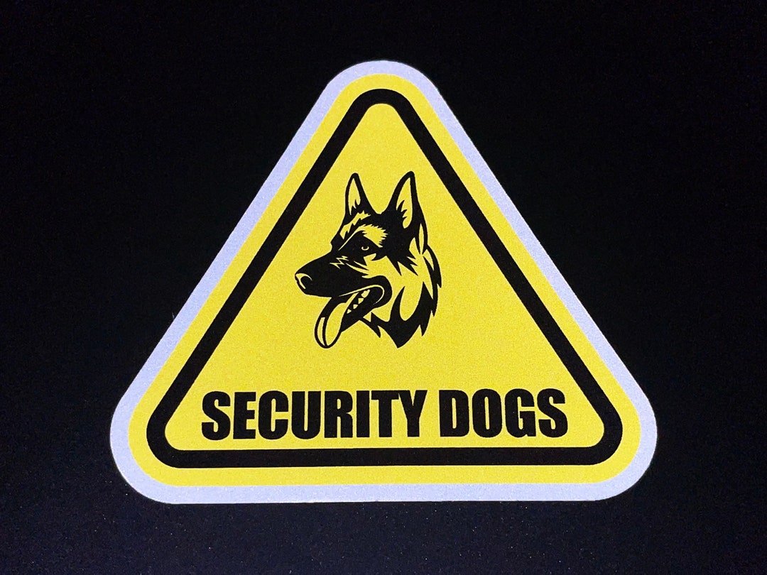 REFLECTIVE Security Dogs TRIANGLE Security Dog K9 Handler Car Van Truck ...