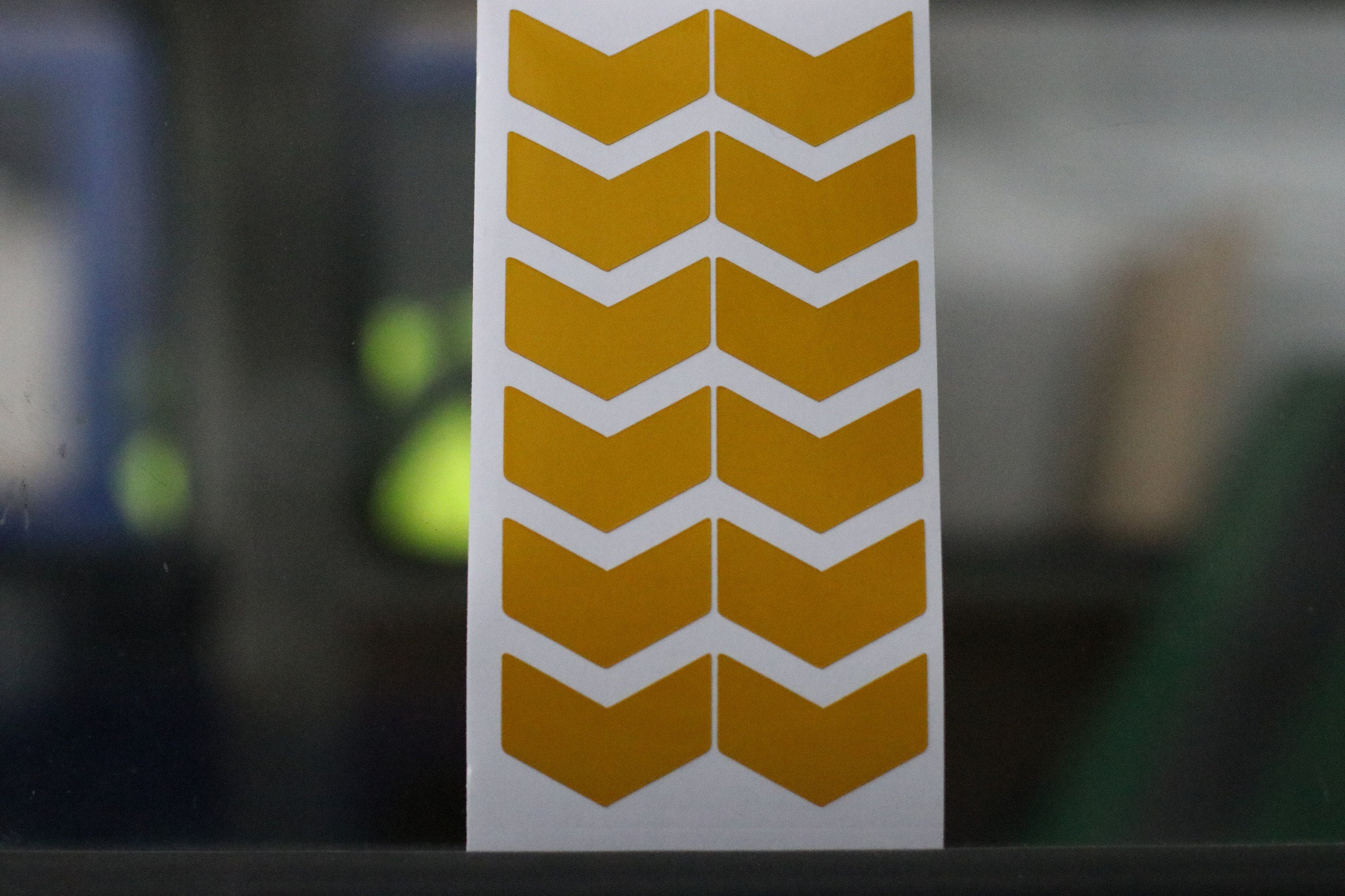 YELLOW Reflective 2 Inch Chevrons x12 Die-cut Vinyl Stickers - Etsy UK