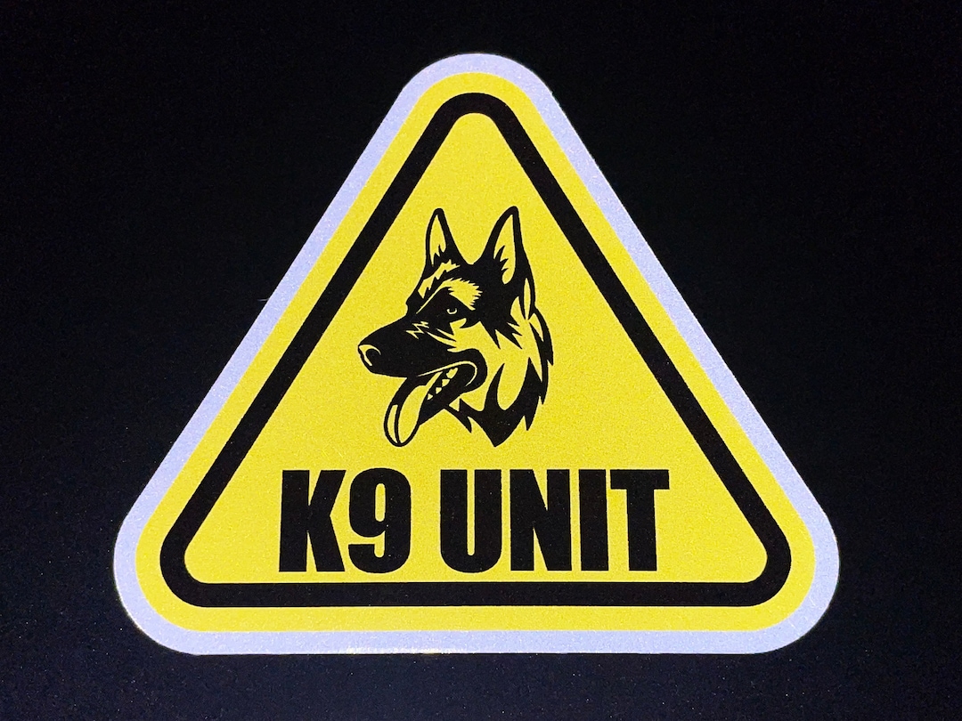 REFLECTIVE K9 Unit TRIANGLE Security Dog K9 Handler Car Van Truck ...