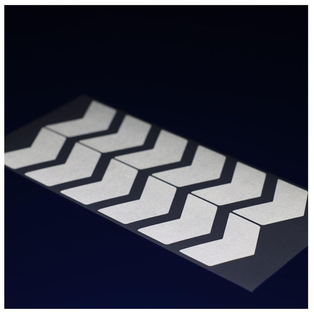 SILVER Reflective 2 Inch Chevrons (x12) Die-cut Vinyl Stickers Decals ...