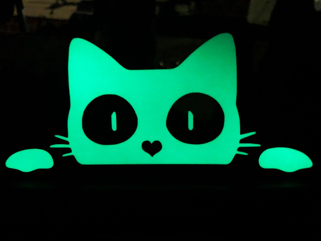 Glow in the Dark Peeping Peeking Cat Kitten Funny Car Window Bumper ...