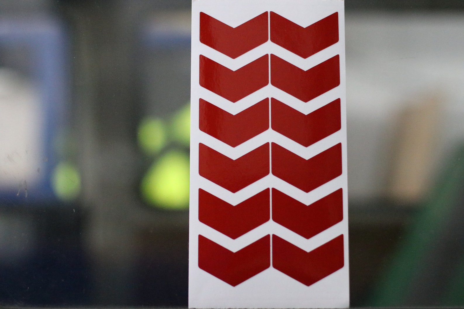 RED Reflective 2 Inch Chevrons (x12) Die-cut Vinyl Stickers Decals ...