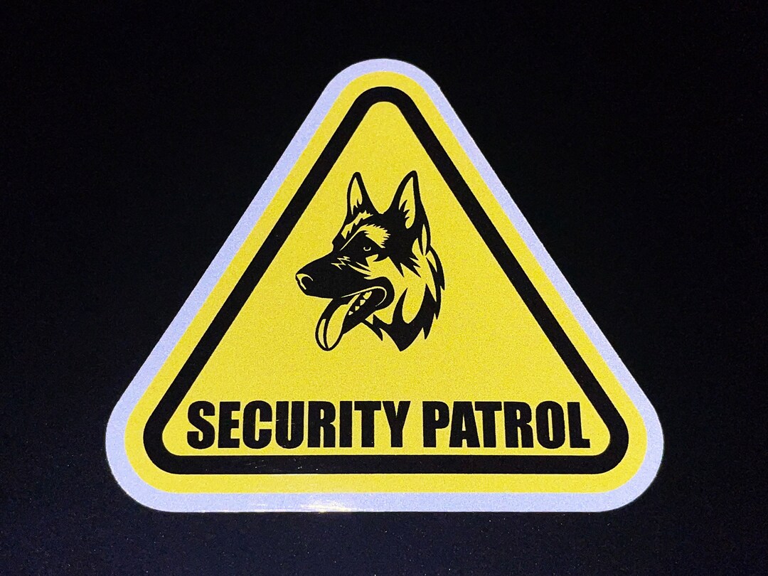 REFLECTIVE Security Patrol TRIANGLE Dog K9 Handler Car Van Truck ...