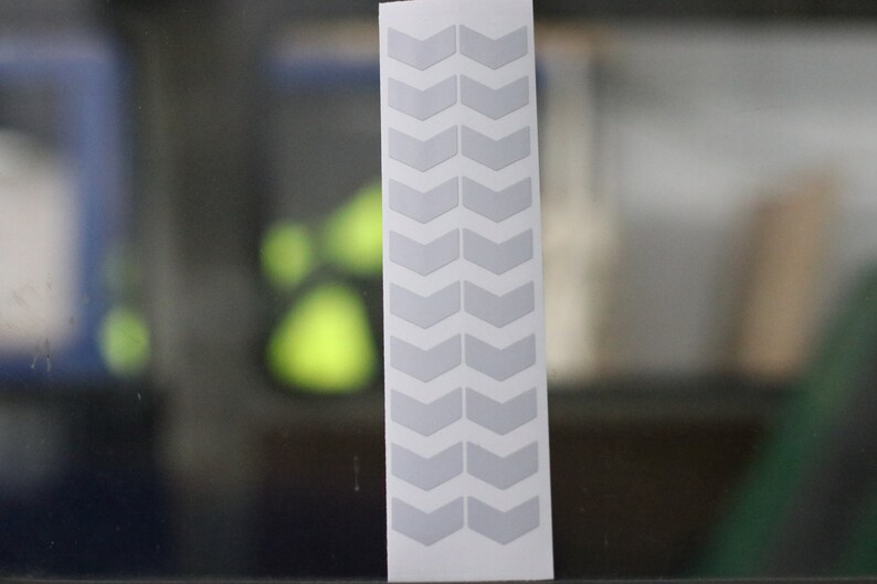 SILVER Reflective 1 Inch Chevrons (x20) Die-cut Vinyl Stickers Decals ...