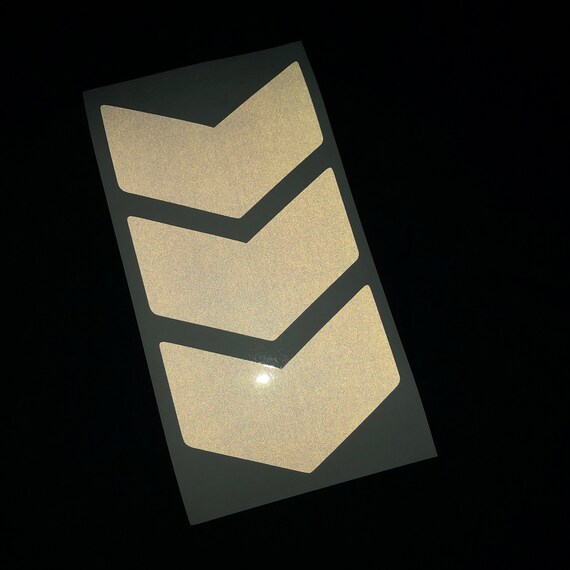 Reflective Stickers 4 Inch SILVER Chevrons x3 Die-cut Vinyl - Etsy