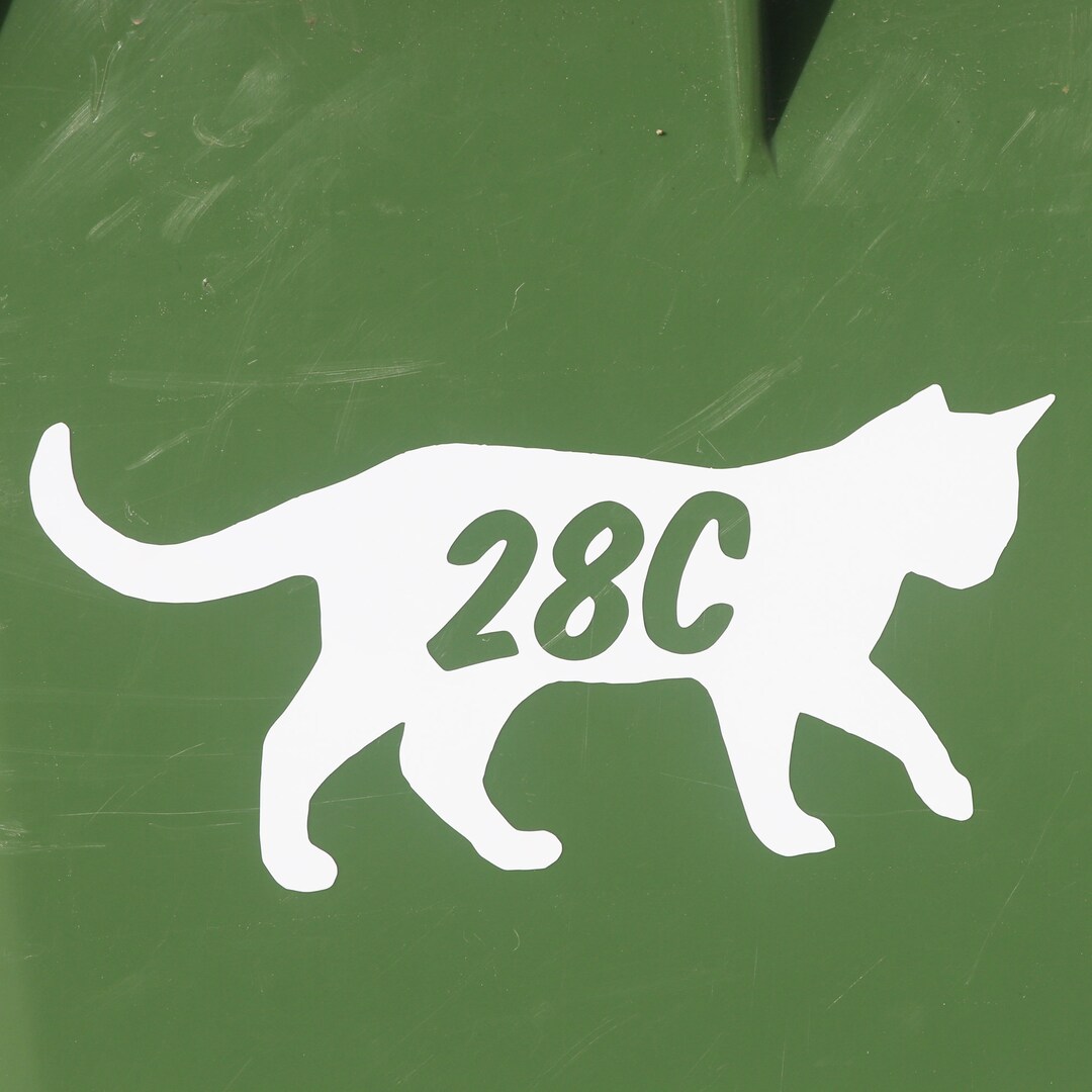 Walking Cat Wheelie Bin Sticker - Gloss - Etsy