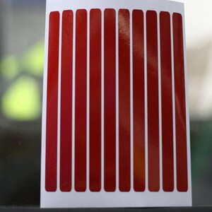 RED Reflective Strip x10 Die-cut Vinyl Stickers Decals Car Motorcycle ...