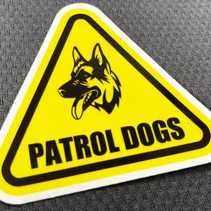 REFLECTIVE Patrol Dogs TRIANGLE Security Dog K9 Handler Car Van Truck ...