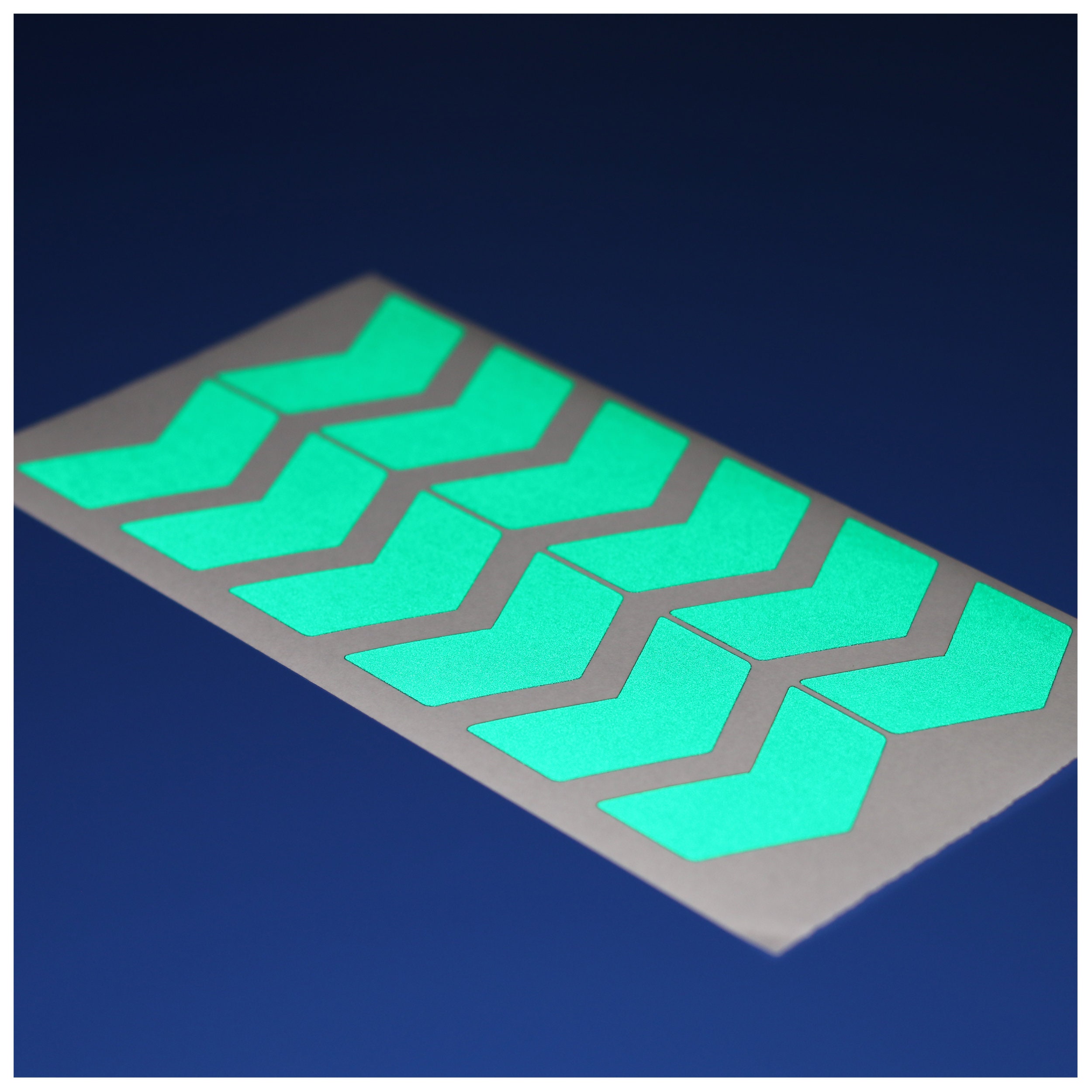 GREEN Reflective 2 Inch Chevrons (x12) Die-cut Vinyl Stickers Decals ...