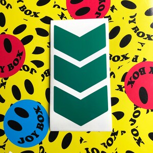 Reflective Stickers 4 Inch GREEN Chevrons (x3) Die-cut Vinyl Decals ...