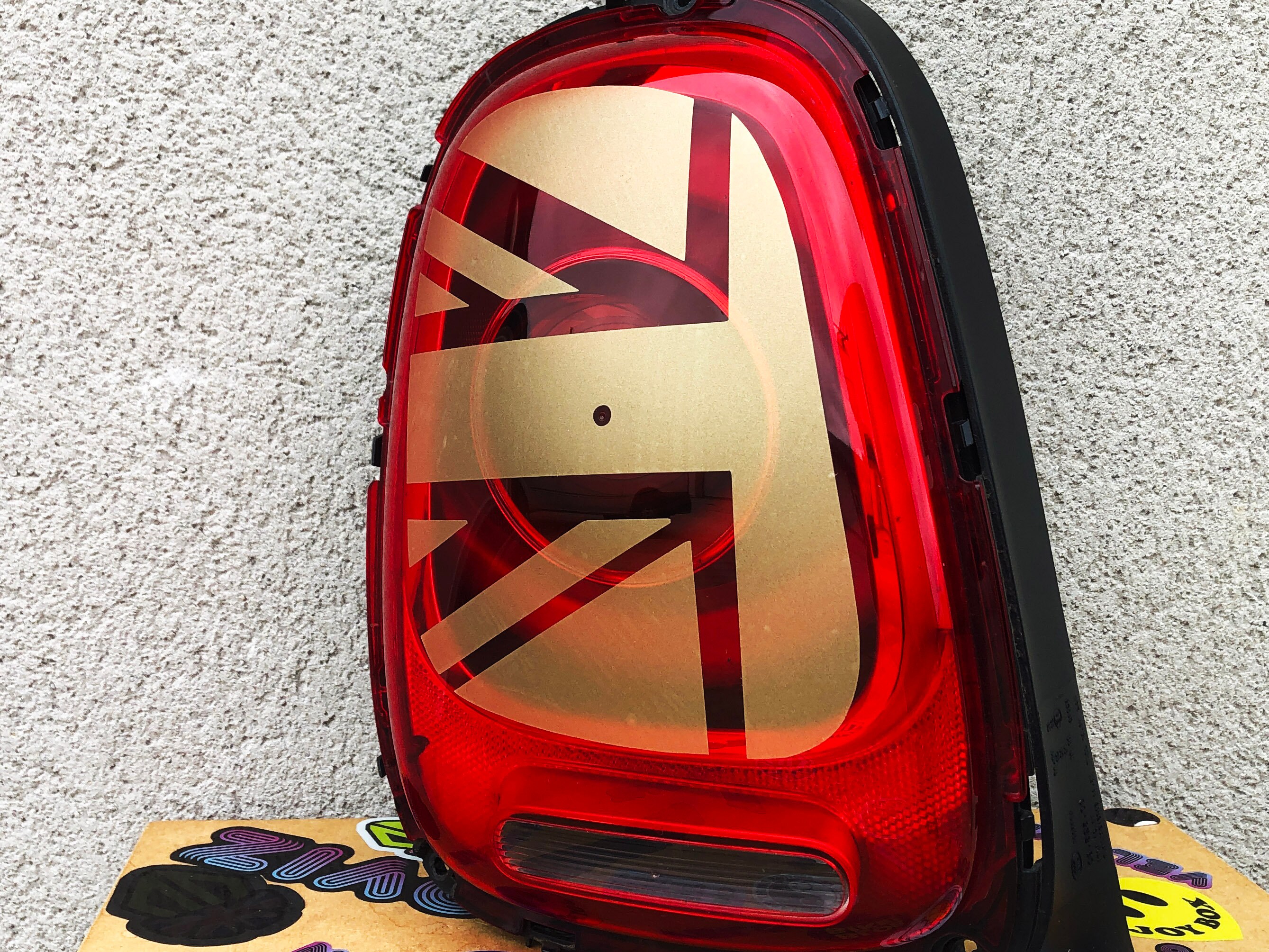 GOLD ETCHED Union Jack Rear Tail Light Cooper Stickers Decals for MINI ...