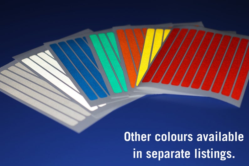 YELLOW Reflective Strip (x10) Die-cut Vinyl Stickers Decals - Car ...