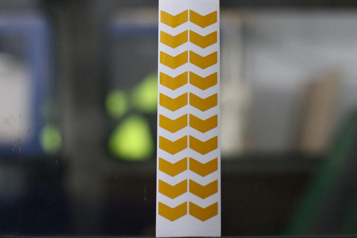 YELLOW Reflective 1 Inch Chevrons x20 Die-cut Vinyl Stickers | Etsy