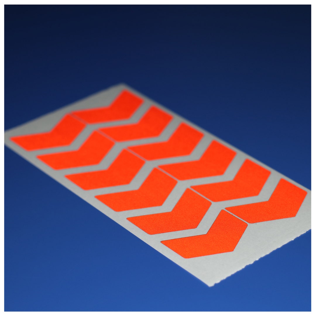 RED Reflective 2 Inch Chevrons (x12) Die-cut Vinyl Stickers Decals ...