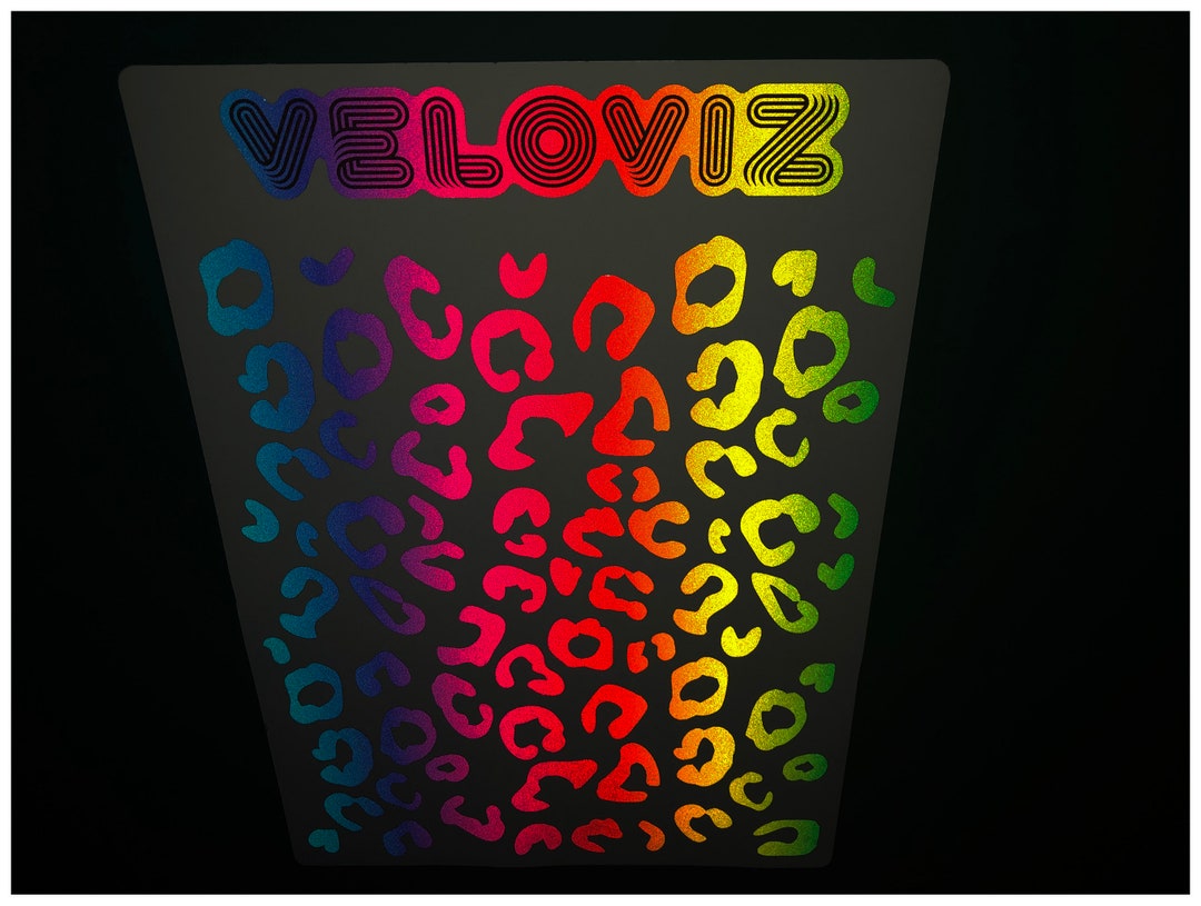 Veloviz REFLECTIVE Leopard Print A4 Die-cut Cargo Bike Stickers Decals ...