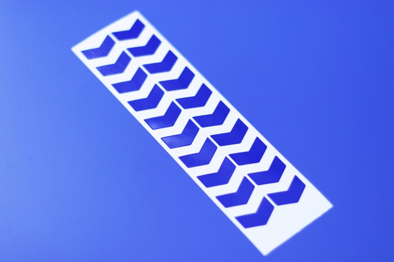 BLUE Reflective 1 Inch Chevrons x20 Die-cut Vinyl Stickers - Etsy