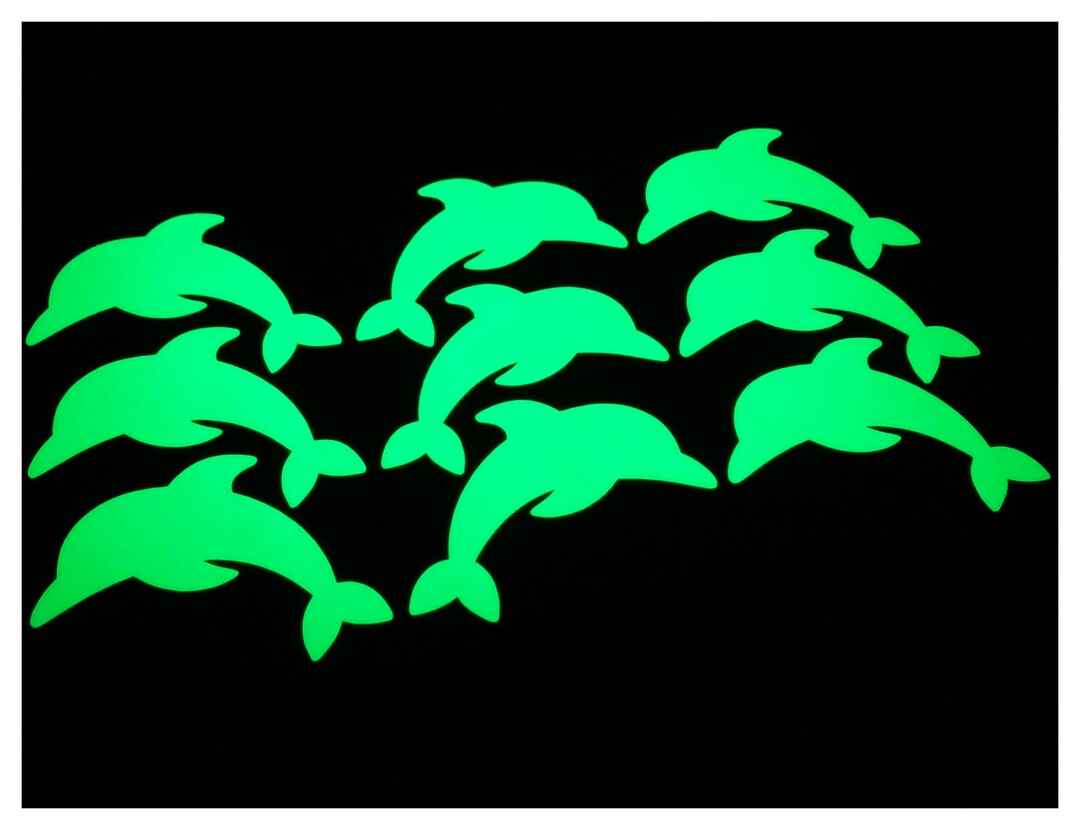 Dolphin (small) Glow in the Dark Stickers Peel and Stick Decals - Etsy