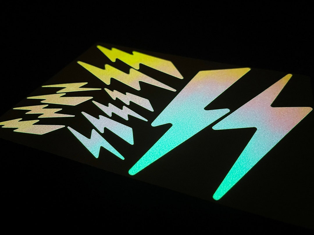 Lightning Bolt (assorted) OPAL Glow in the Dark Stickers Peel and Stick ...