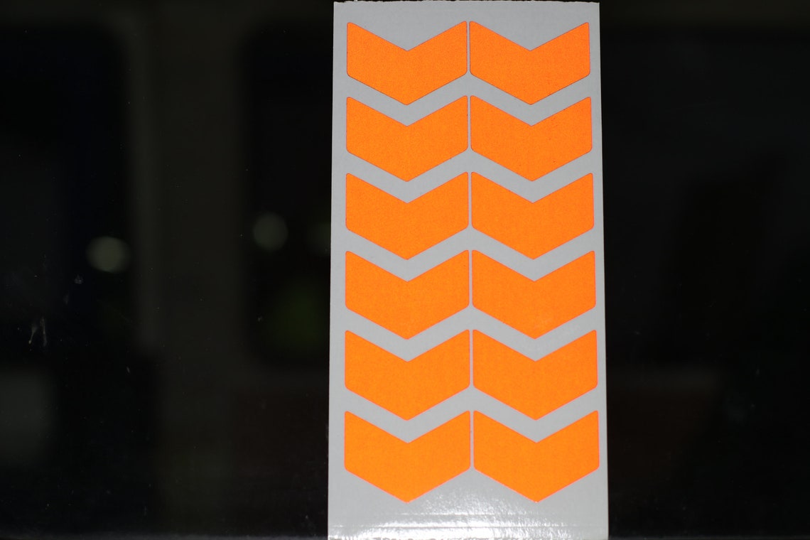 RED Reflective 2 Inch Chevrons x12 Die-cut Vinyl Stickers - Etsy