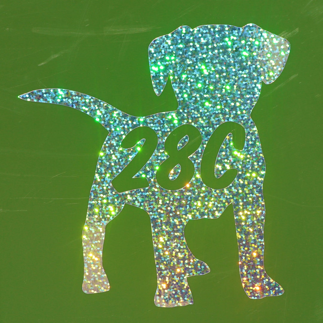 Puppy Dog Wheelie Bin House Number Sticker Sparkle *effect* - Etsy UK