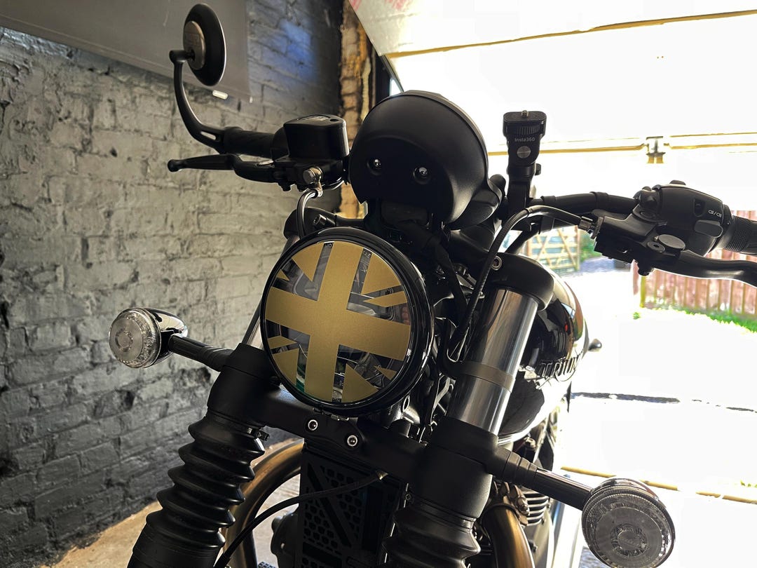 Union Jack Headlight Sticker Decal Accessory for Triumph Bobber - Gold ...