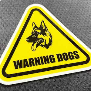REFLECTIVE Warning Dogs TRIANGLE Security Dog K9 Handler Car Van Truck ...